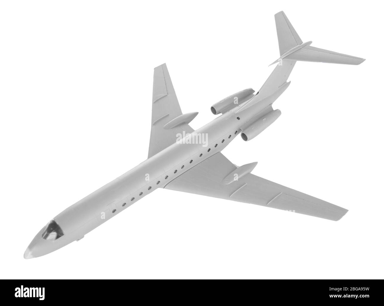 Plastic airplane isolated on white Stock Photo - Alamy
