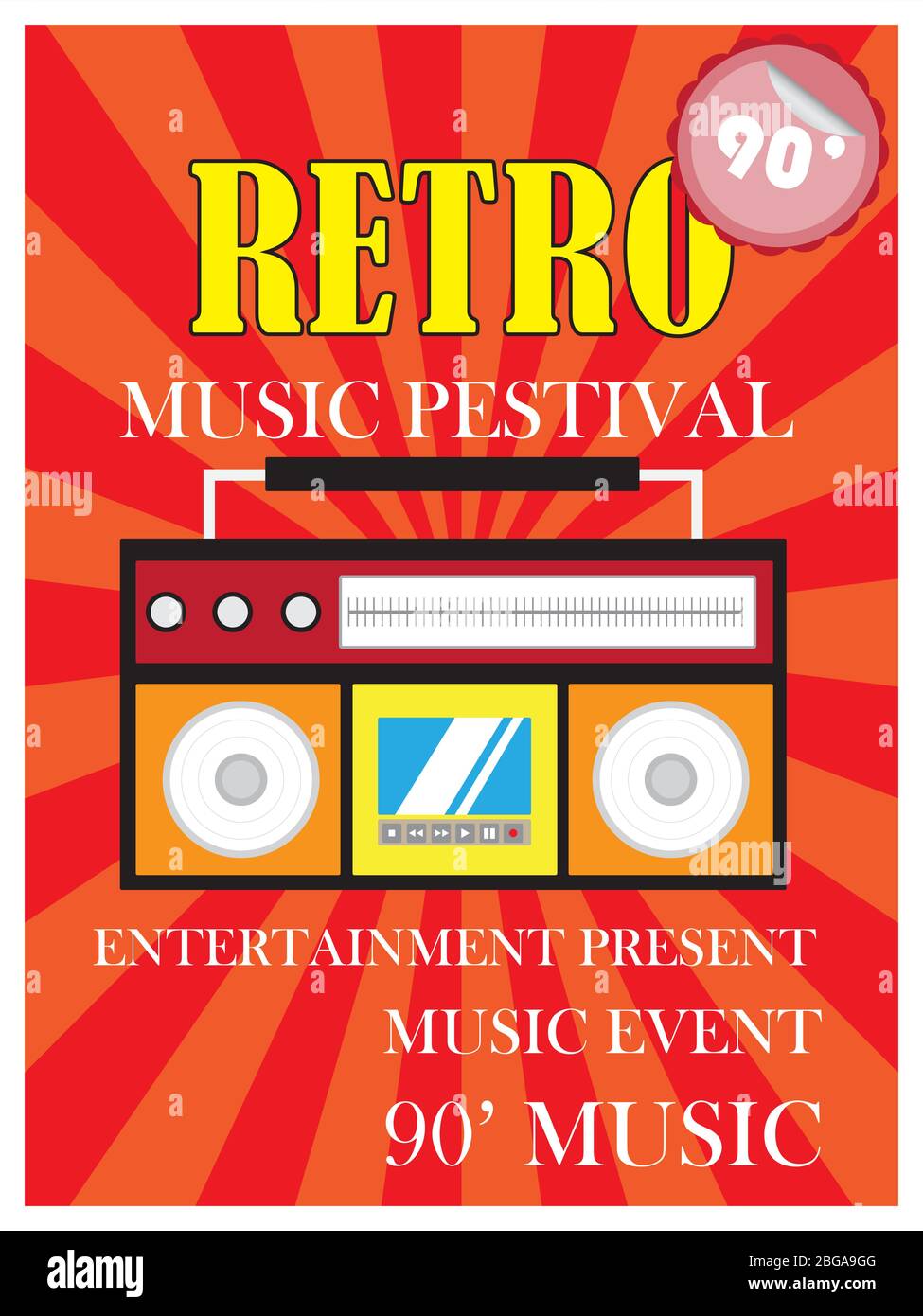 Music retro vintage poster, design for background, vector illustration ...