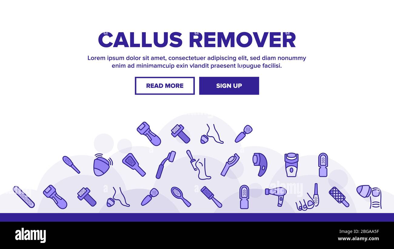 Callus Remover Tool Landing Header Vector Stock Vector Image & Art - Alamy