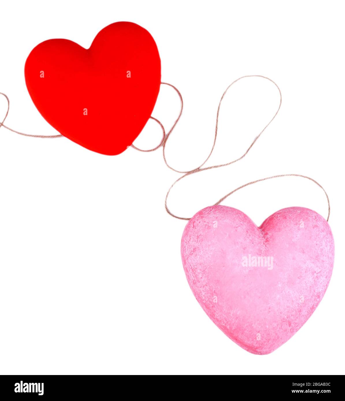 Two decorative hearts, isolated on white Stock Photo - Alamy