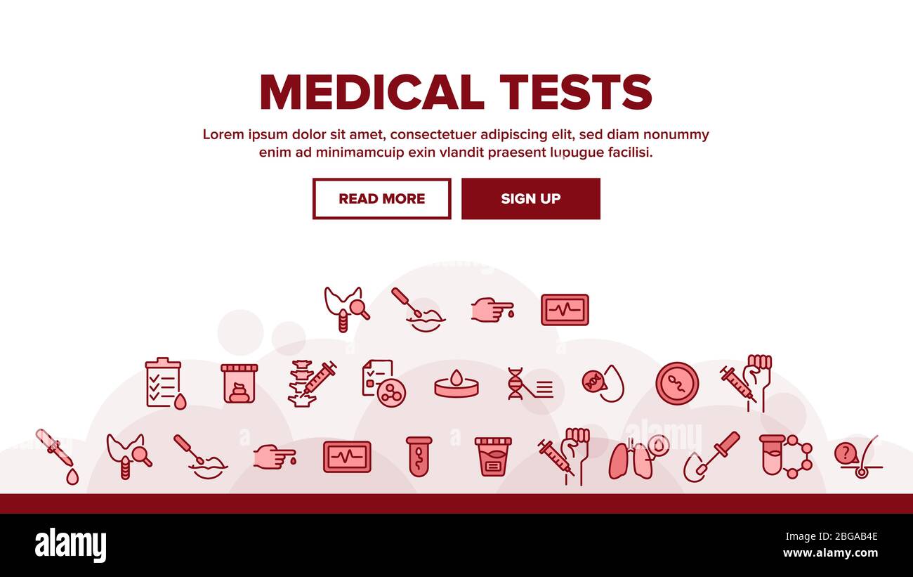 Medical Test Analysis Landing Header Vector Stock Vector Image & Art ...