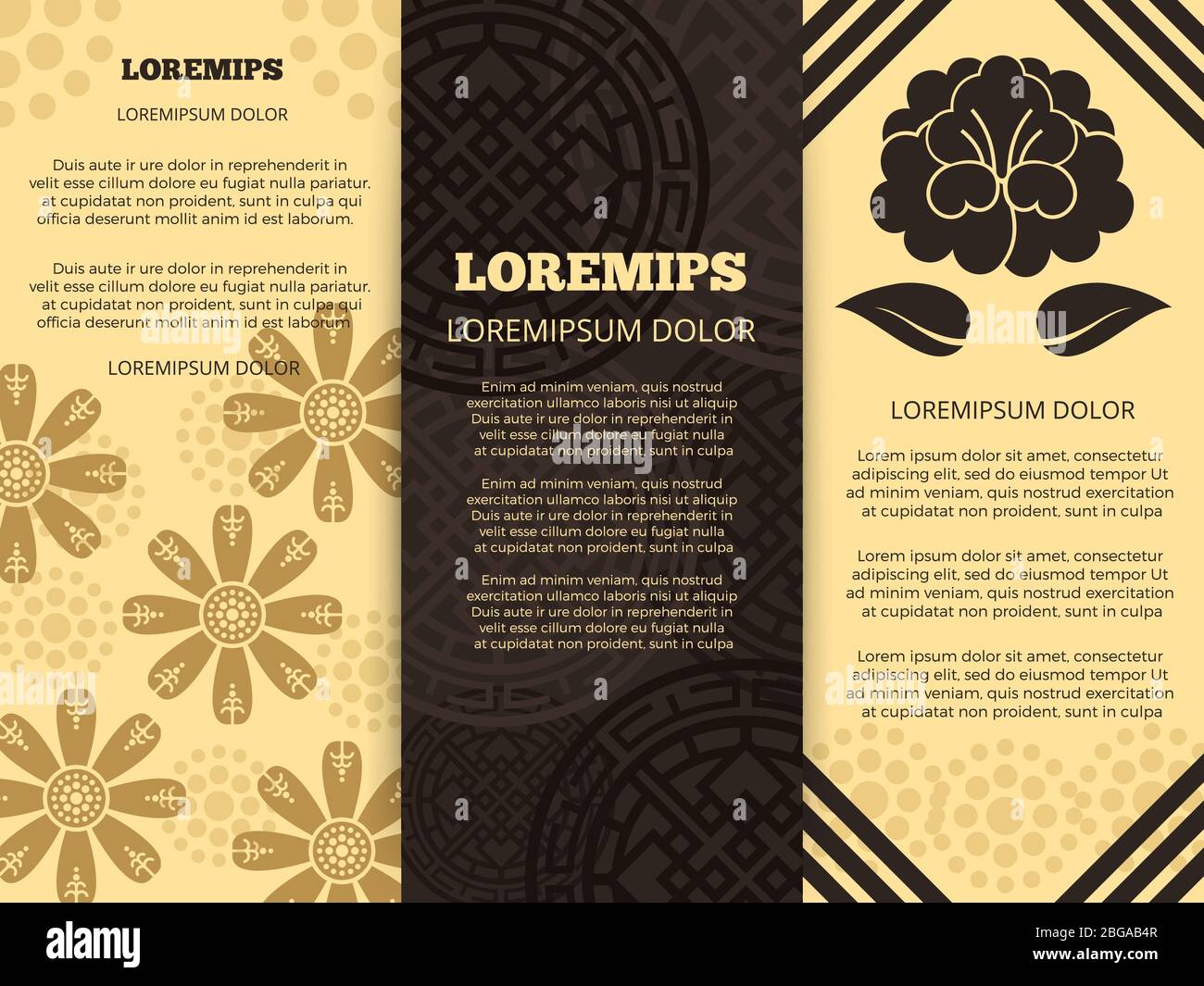 Traditional asian banners set - oriental korean chinese japanese flyers ...