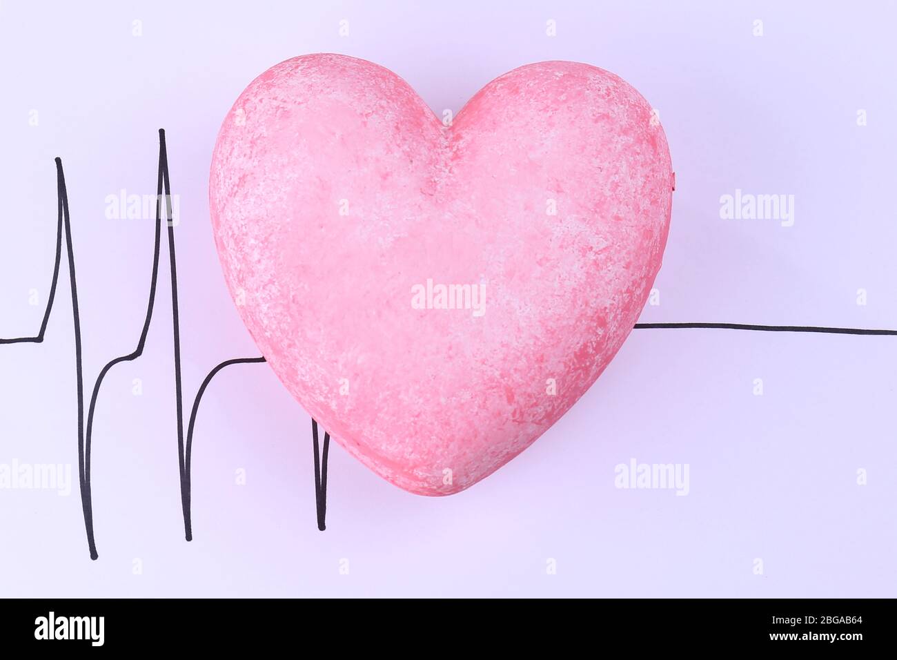 Heart on cardiogram background, isolated on white Stock Photo - Alamy