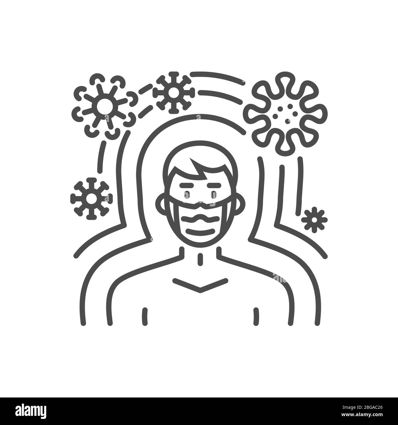 Immunity Related Vector Thin Line Icon Stock Vector Image And Art Alamy