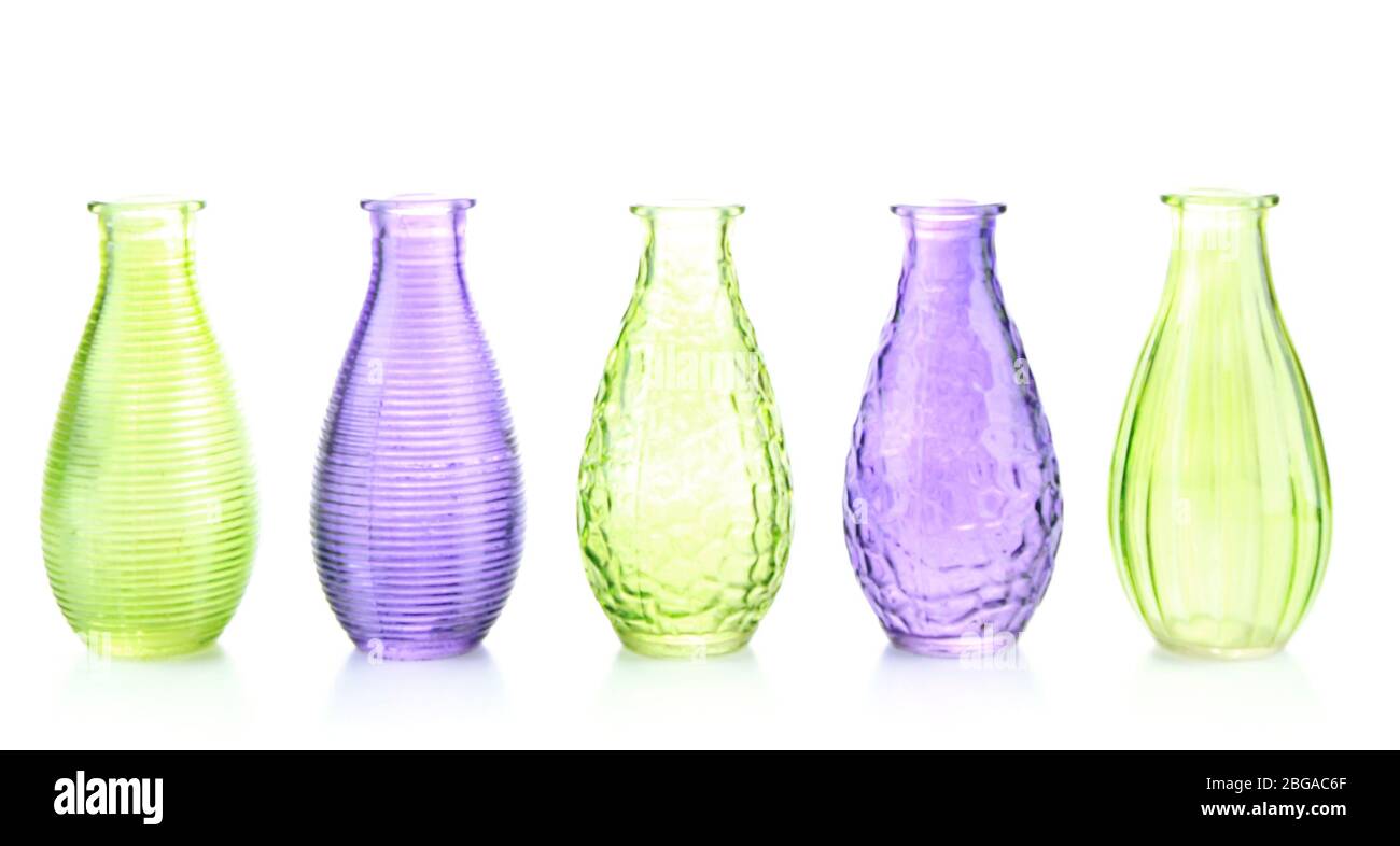Different decorative vases isolated on white Stock Photo - Alamy