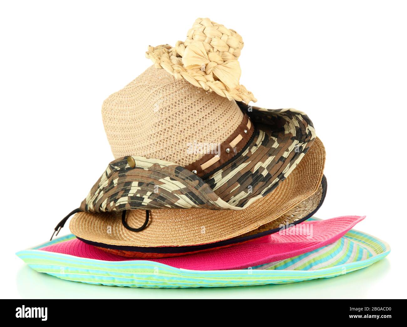 Many hats isolated on white Stock Photo - Alamy