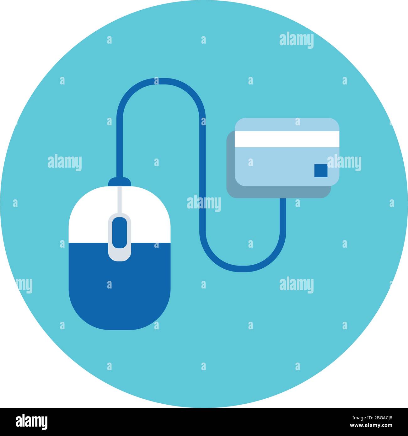 credit card with mouse block style icon Stock Vector Image & Art - Alamy