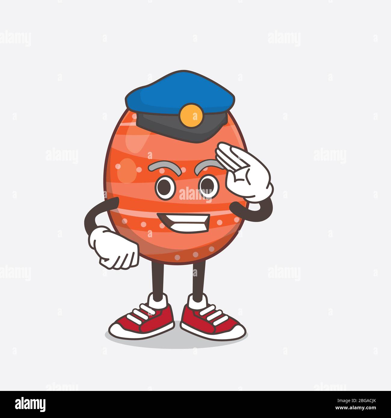 An illustration of Easter Egg cartoon mascot character working as a Police officer Stock Photo ...
