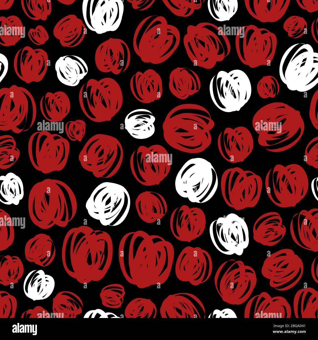 Abstract scribble seamless pattern design - red and white texture ...