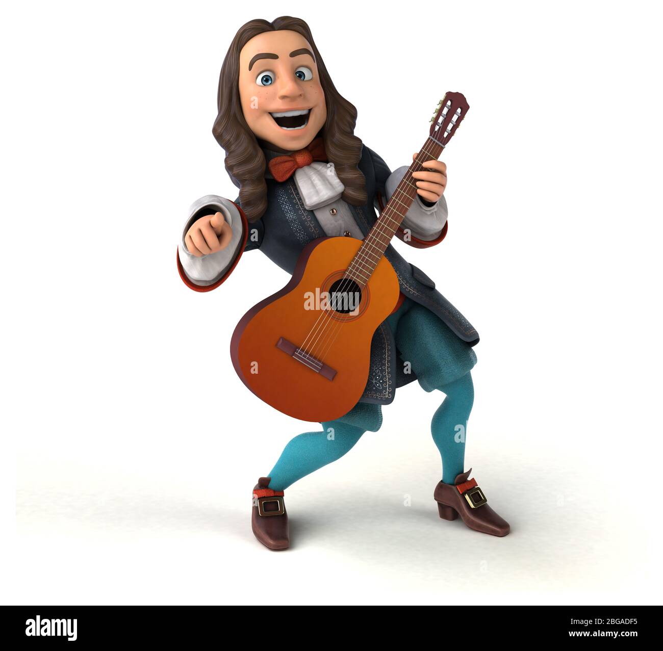 3D Illustration of a cartoon man in historical baroque costume Stock ...