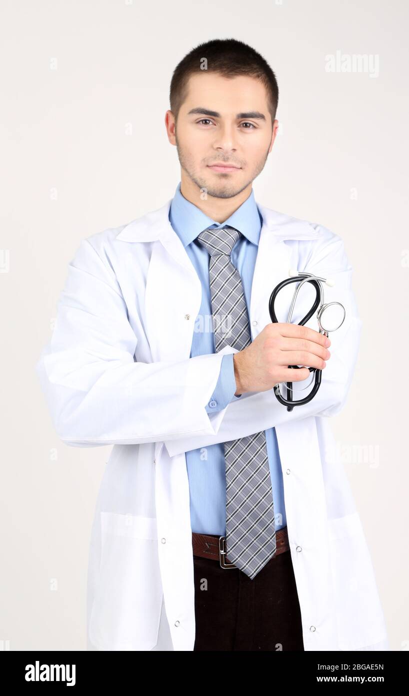 Male Doctor isolated on white background Stock Photo - Alamy