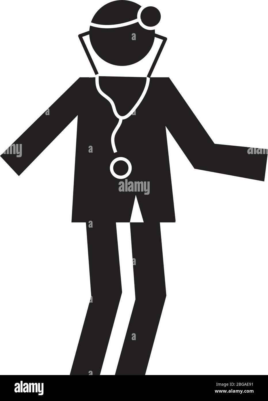 human figure doctor health pictogram silhouette style Stock Vector ...