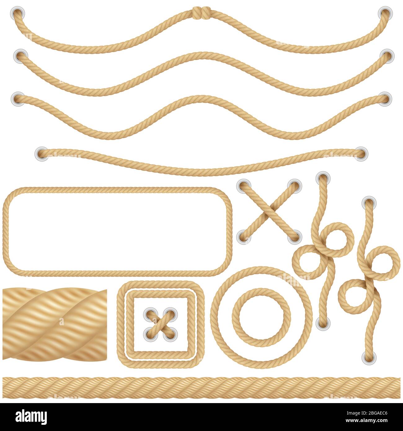 Gold Nautical Rope Border