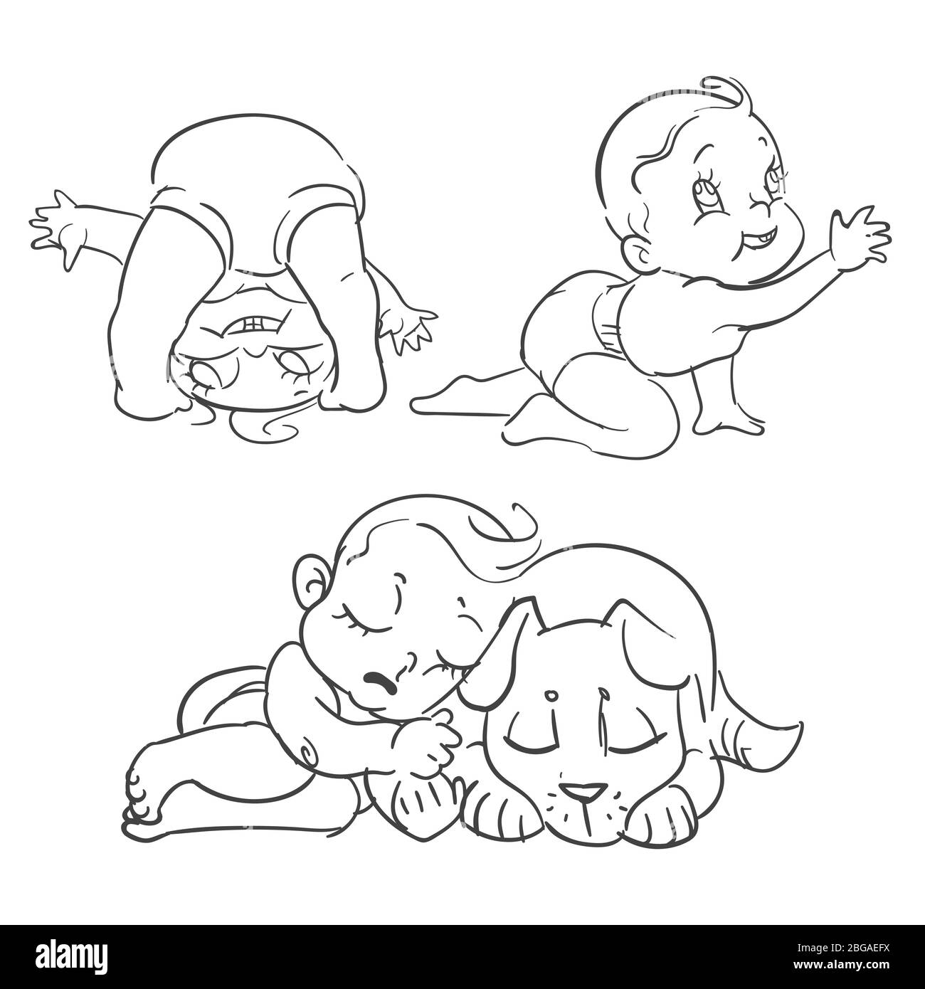 Cute baby pattern Black and White Stock Photos & Images - Alamy