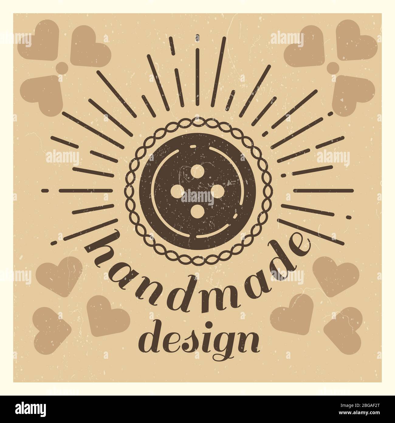 Love handmade design grunge vintage retro poster banner. Vector ...