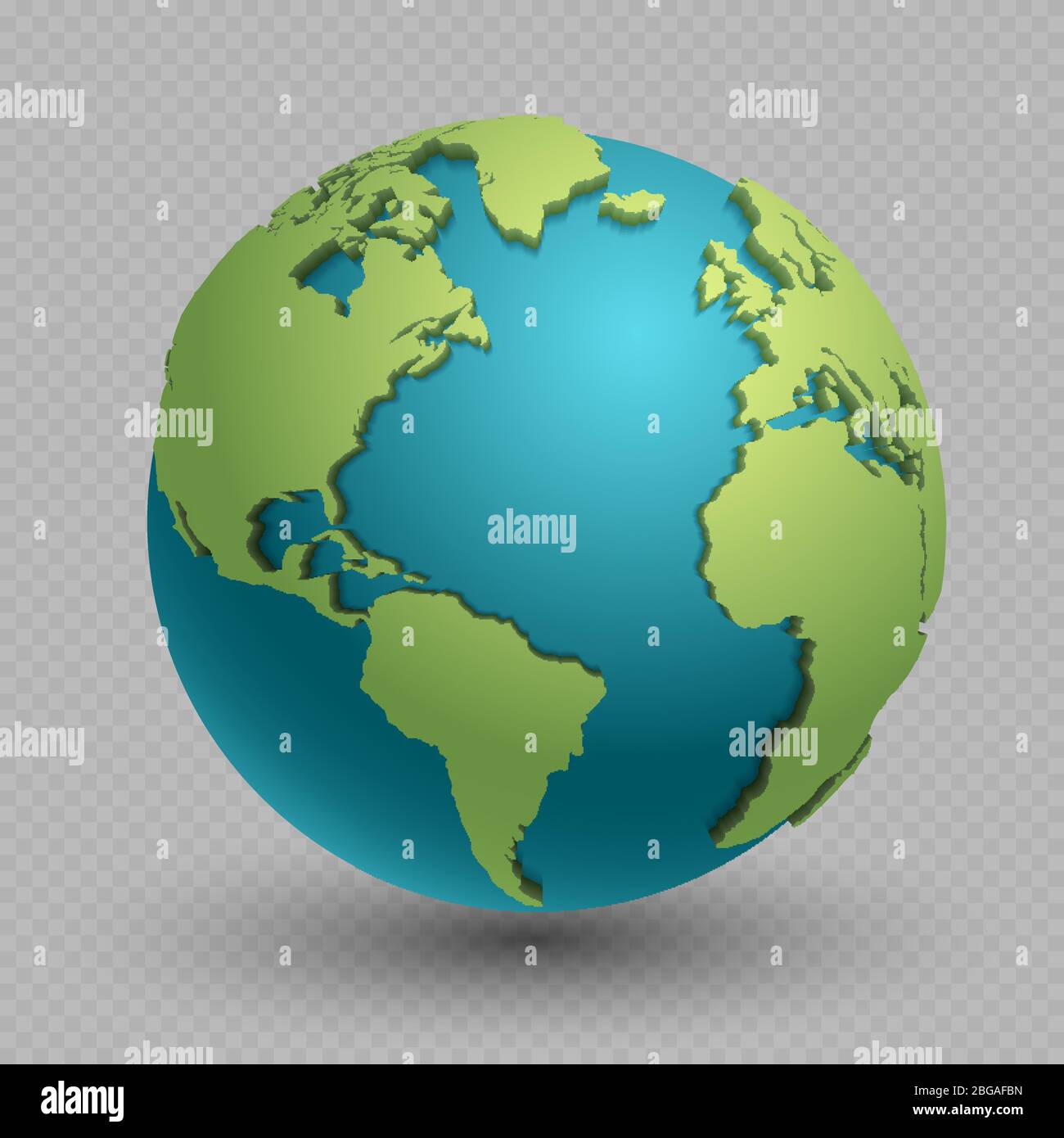 Modern 3d world map concept isolated on transparent background. World ...