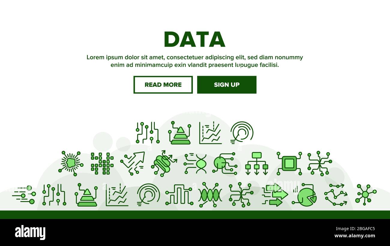 Data Analysis Analytic Landing Header Vector Stock Vector Image & Art - Alamy