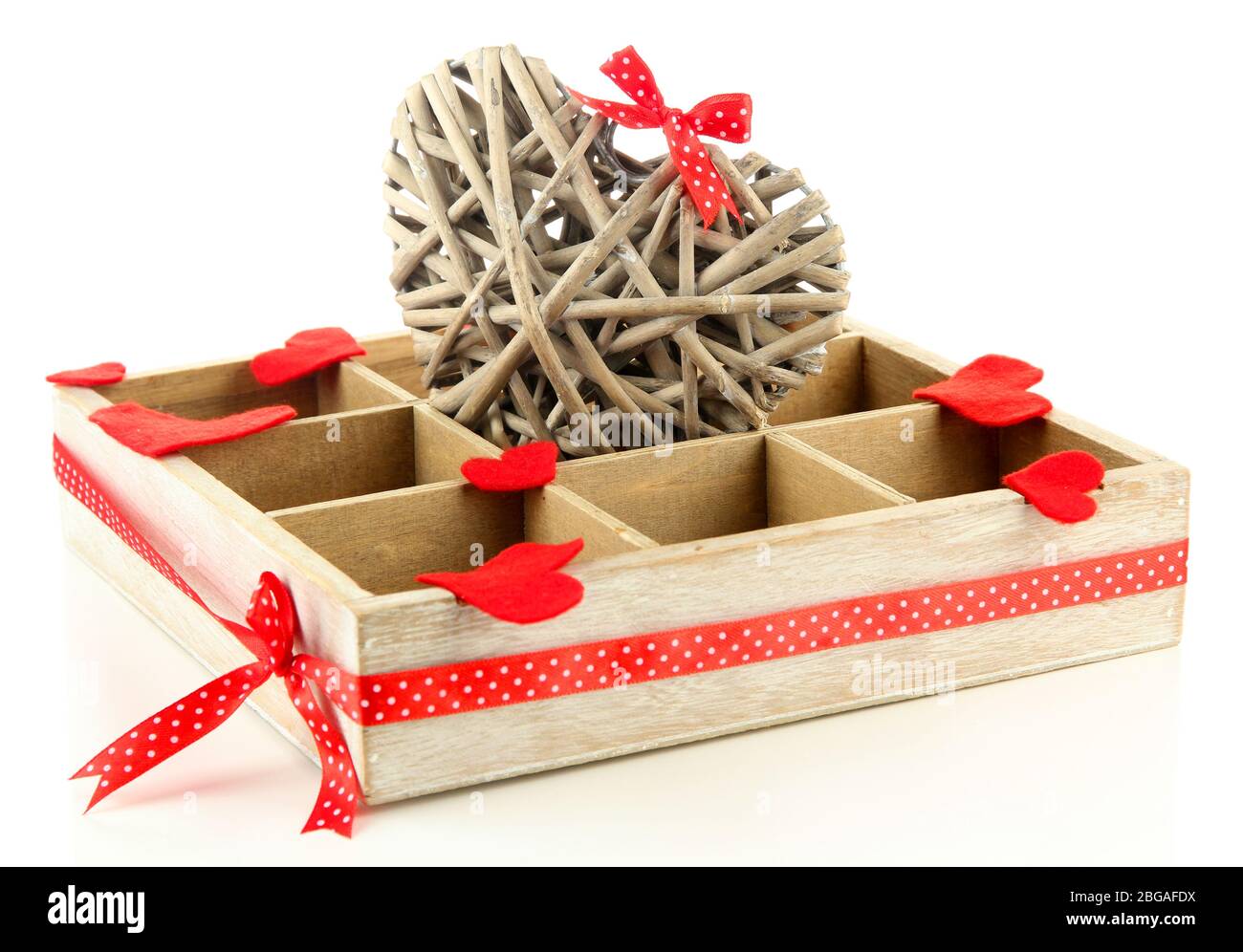 Heart in wooden casket, isolated on white background Stock Photo - Alamy