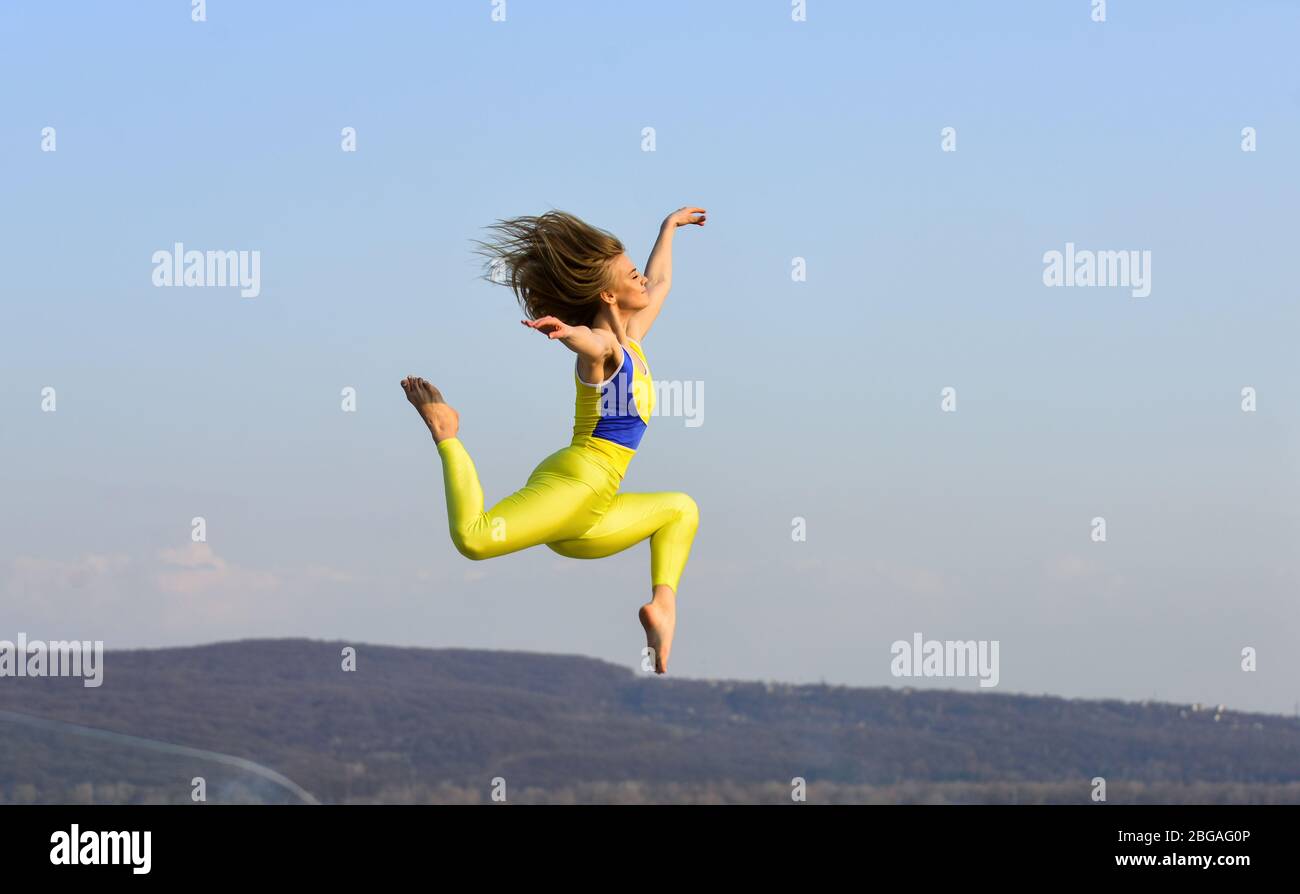 freedom is life. sport in motion. full of energy. Attractive young ...