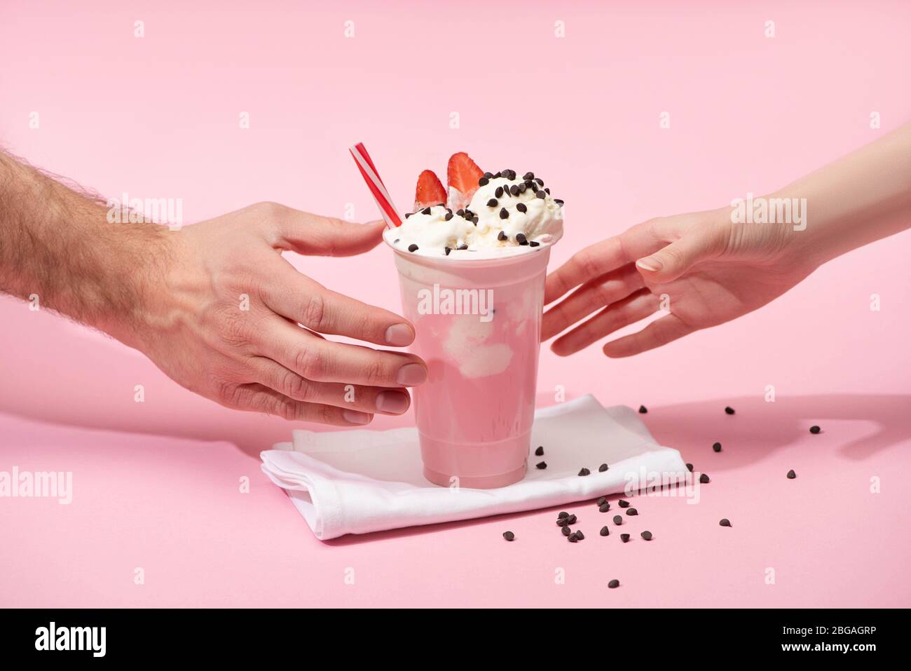 Male drinking milkshake hi-res stock photography and images - Alamy