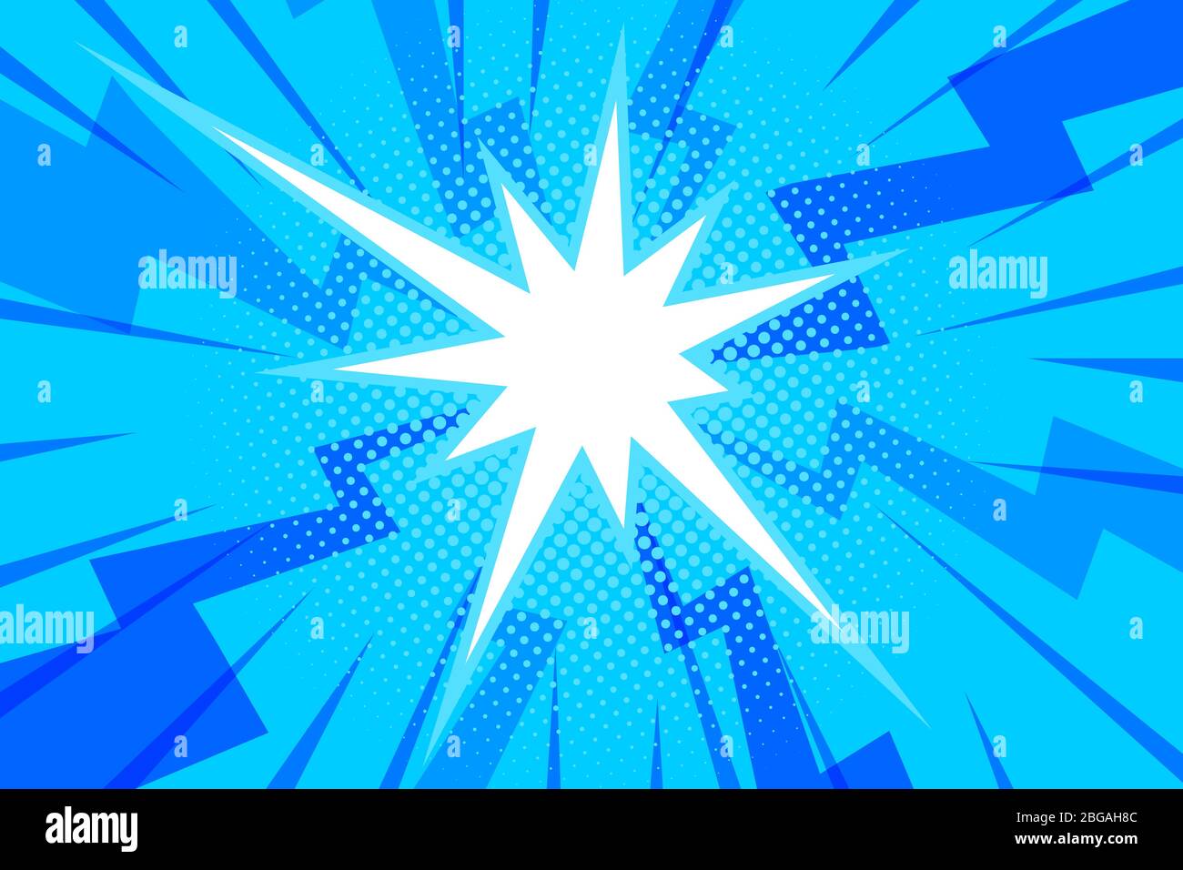 Comic blue sunbeam background retro pop art style cartoon Stock Vector ...