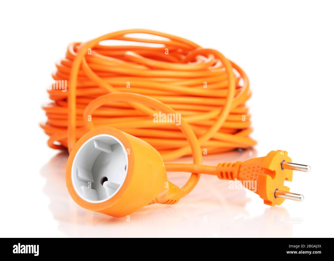 Extension cable isolated on white Stock Photo - Alamy