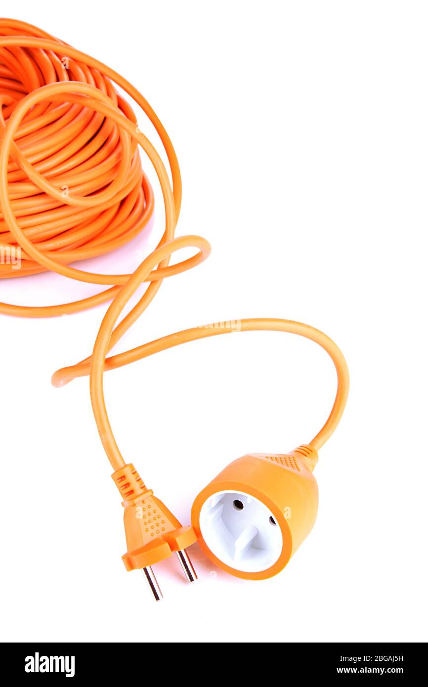 Extension cable isolated on white Stock Photo - Alamy