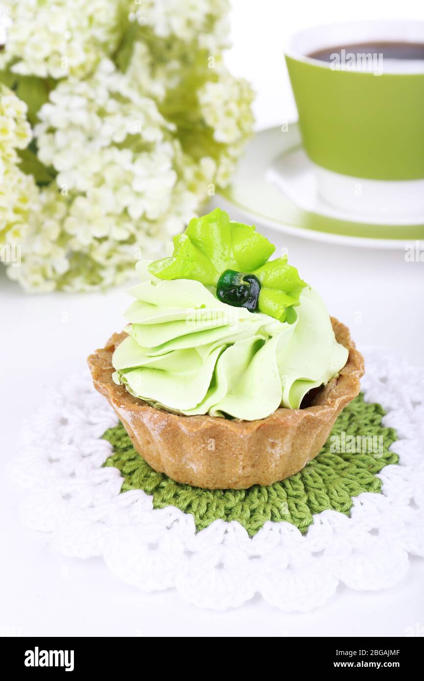 Tasty cake on table close-up Stock Photo - Alamy