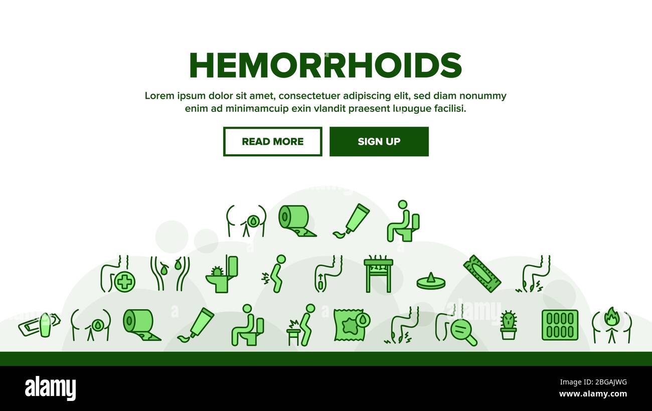 Hemorrhoids Disease Landing Header Vector Stock Vector Image & Art - Alamy