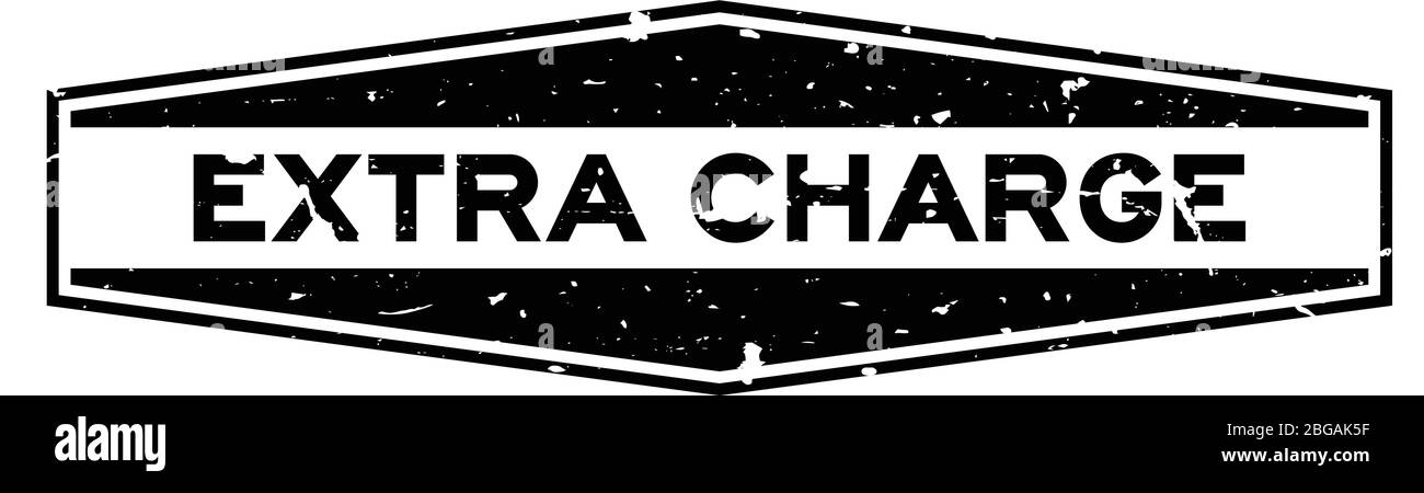 Grunge black extra charge word hexagon rubber seal stamp on white background Stock Vector Image ...