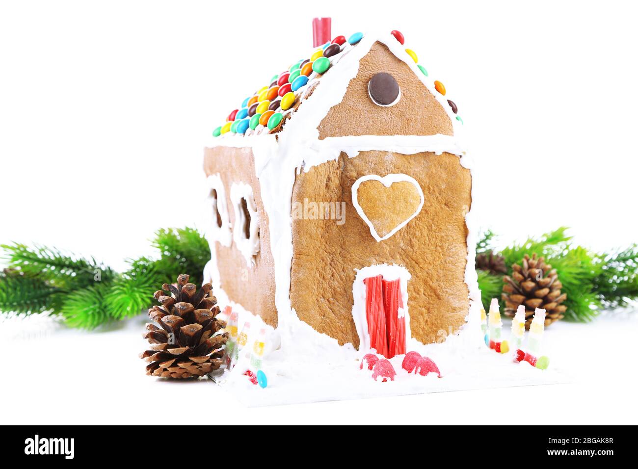 Gingerbread house isolated on white Stock Photo - Alamy