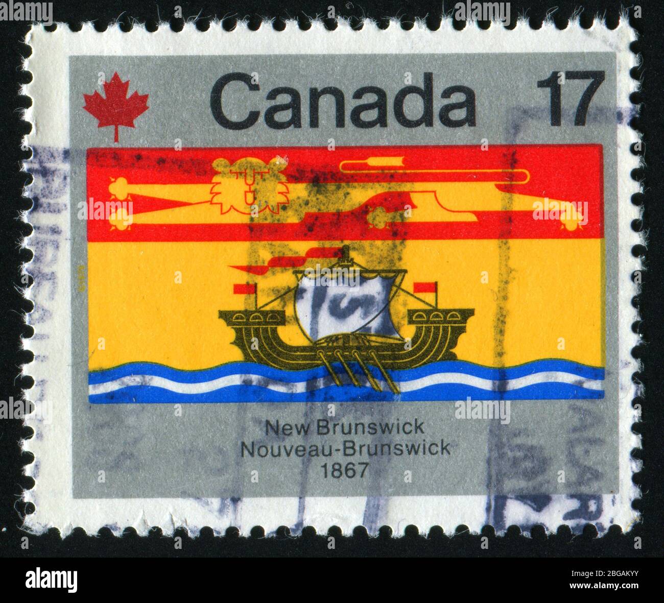 CANADA - CIRCA 1979: Provincial and Territorial flags. New Brunswick ...
