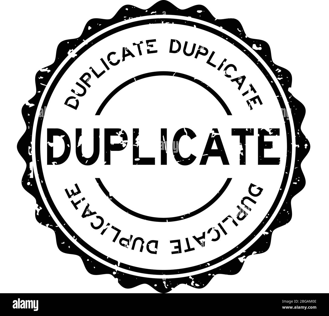 Grunge black duplicate word round rubber seal stamp on white background Stock Vector Image & Art ...