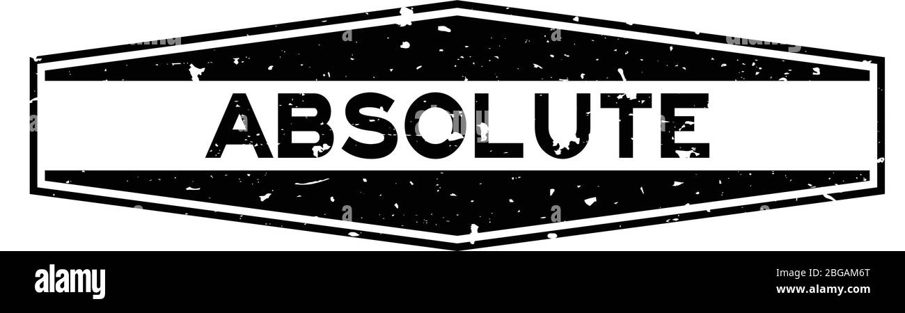 Grunge black absolute word hexagon rubber seal stamp on white ...