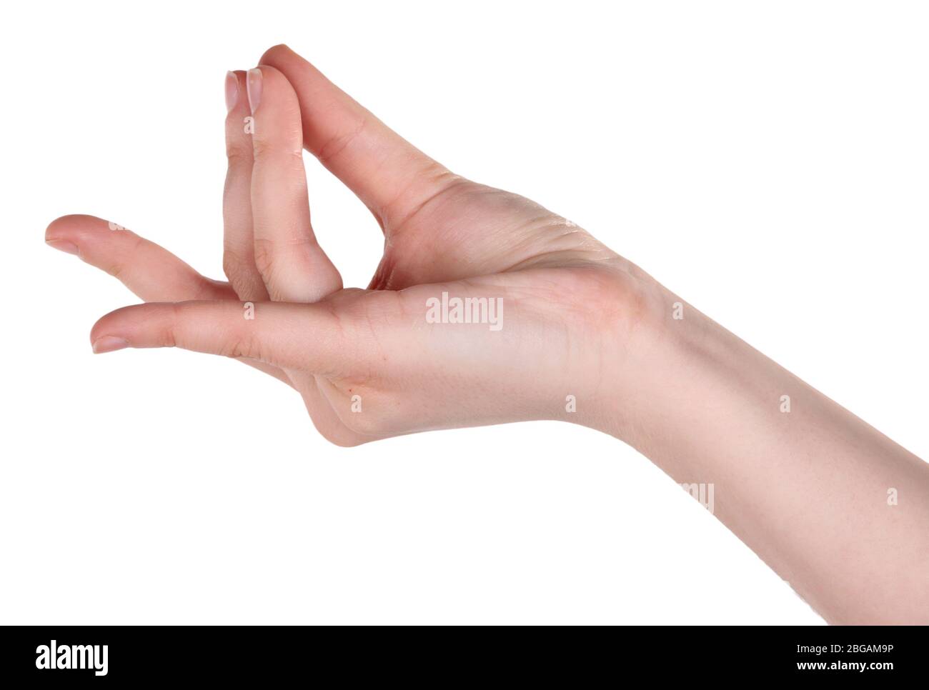 Hand yoga gesture isolated on white Stock Photo - Alamy