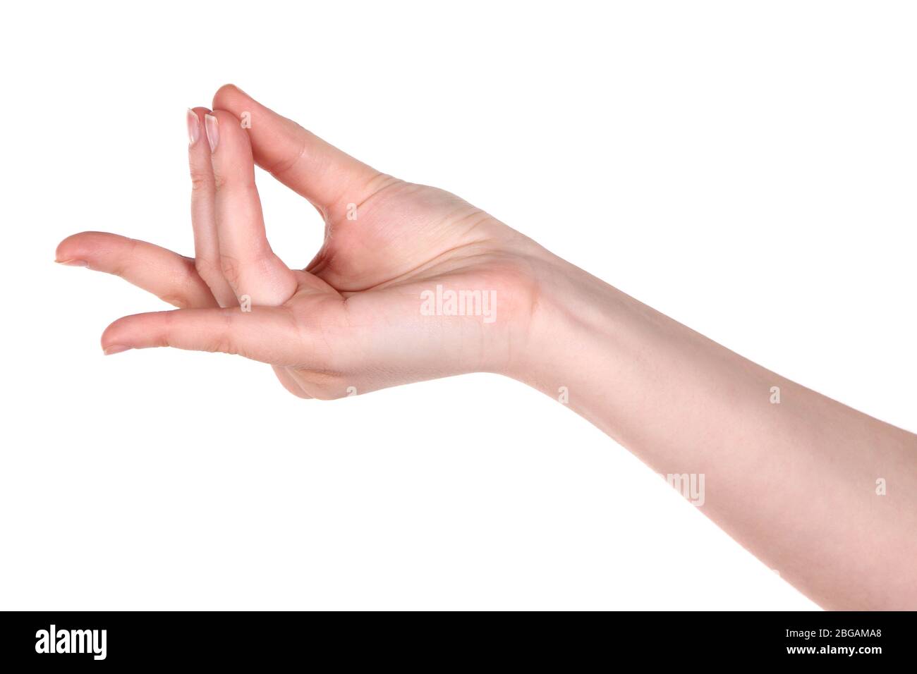 Hand yoga gesture isolated on white Stock Photo - Alamy