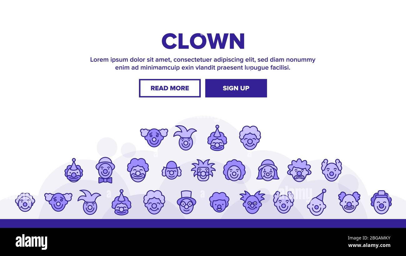 Clown Circus Character Landing Header Vector Stock Vector Image & Art ...