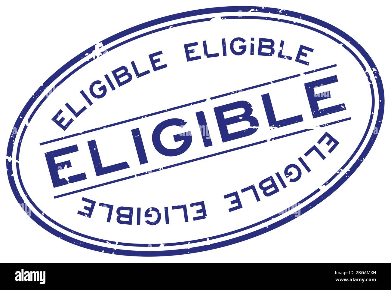 Grunge blue eligible word oval rubber seal stamp on white background Stock Vector Image & Art ...