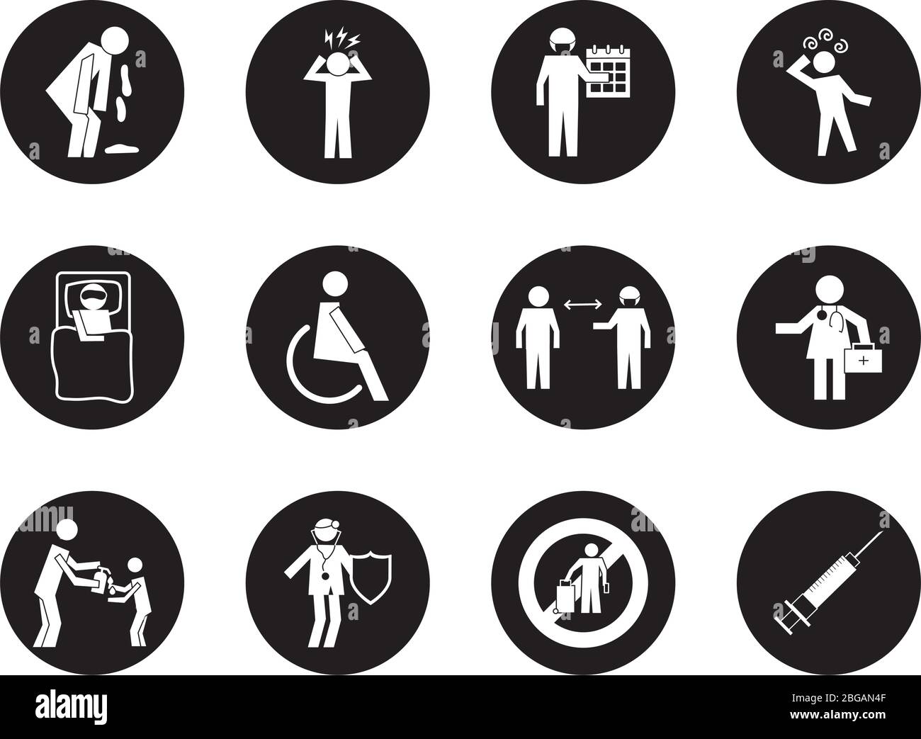 bundle of health pictograms set icons Stock Vector Image & Art - Alamy