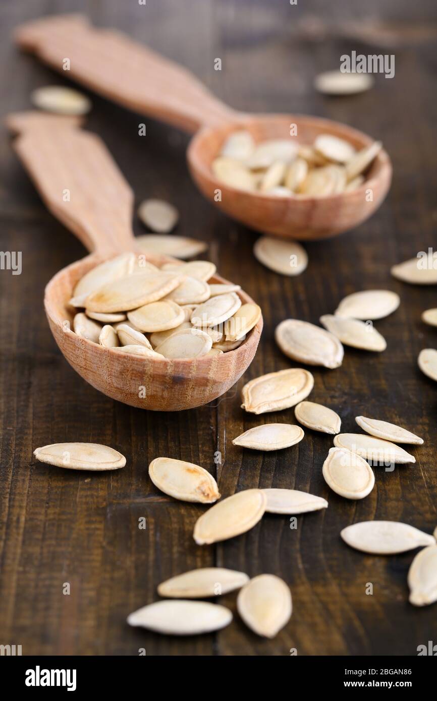 Pumpkin seeds in spoons hi-res stock photography and images - Alamy