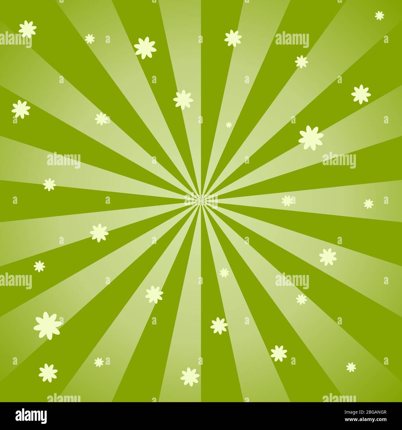 Green spiral design background with flowers silhouette - spring swirl ...