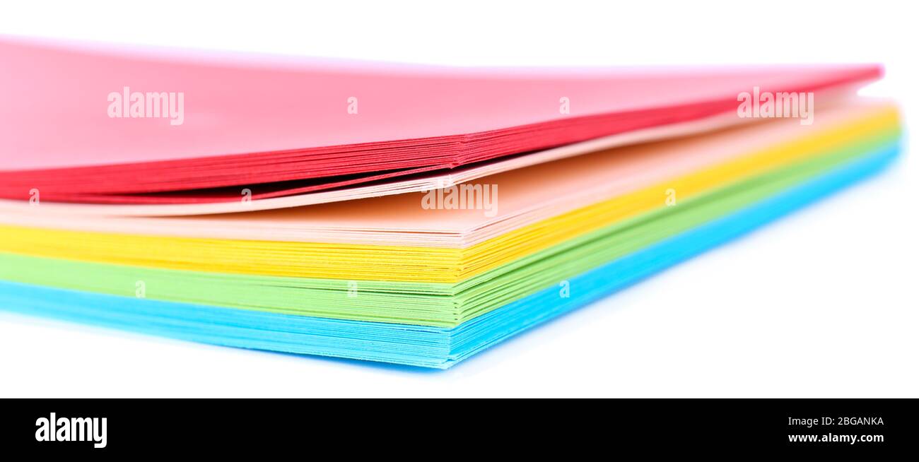 Colorful art paper isolated on white Stock Photo - Alamy