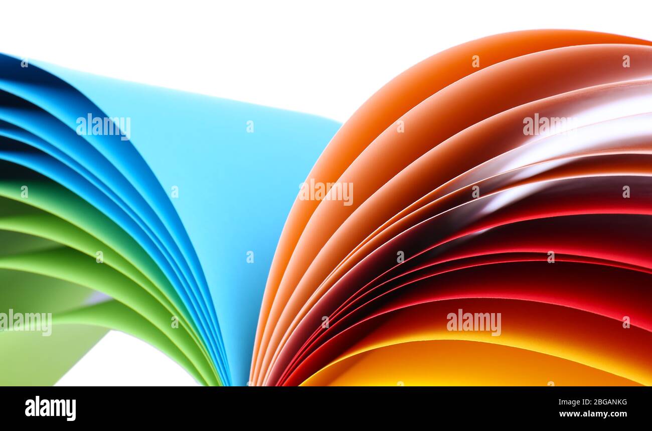 Colorful art paper isolated on white Stock Photo - Alamy
