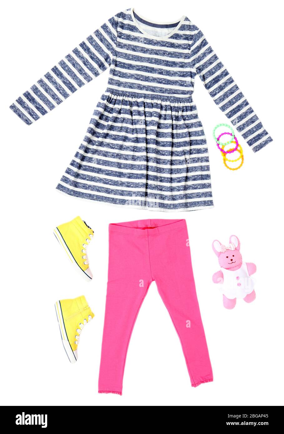 Beautiful clothes for little girl, isolated on white Stock Photo - Alamy