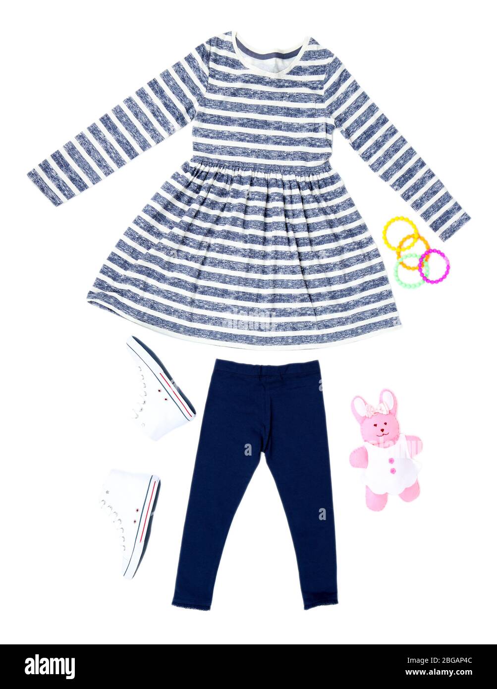 Beautiful clothes for little girl, isolated on white Stock Photo - Alamy