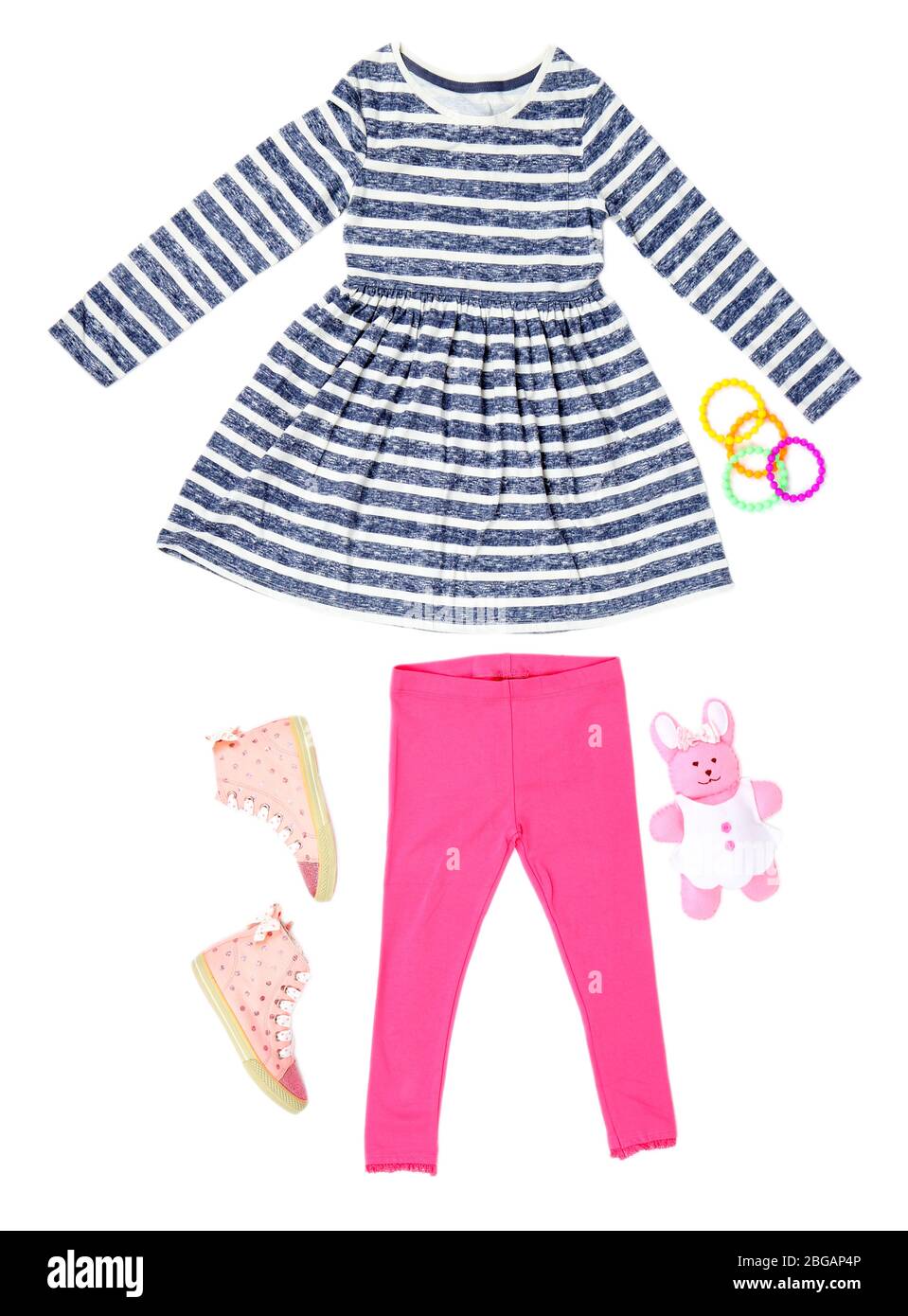 Beautiful clothes for little girl, isolated on white Stock Photo - Alamy