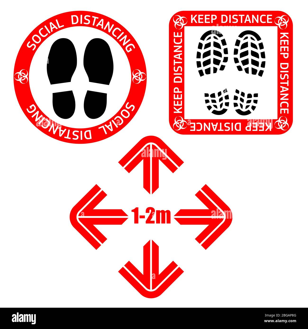 Social distancing rerd signs Stock Vector Image & Art - Alamy