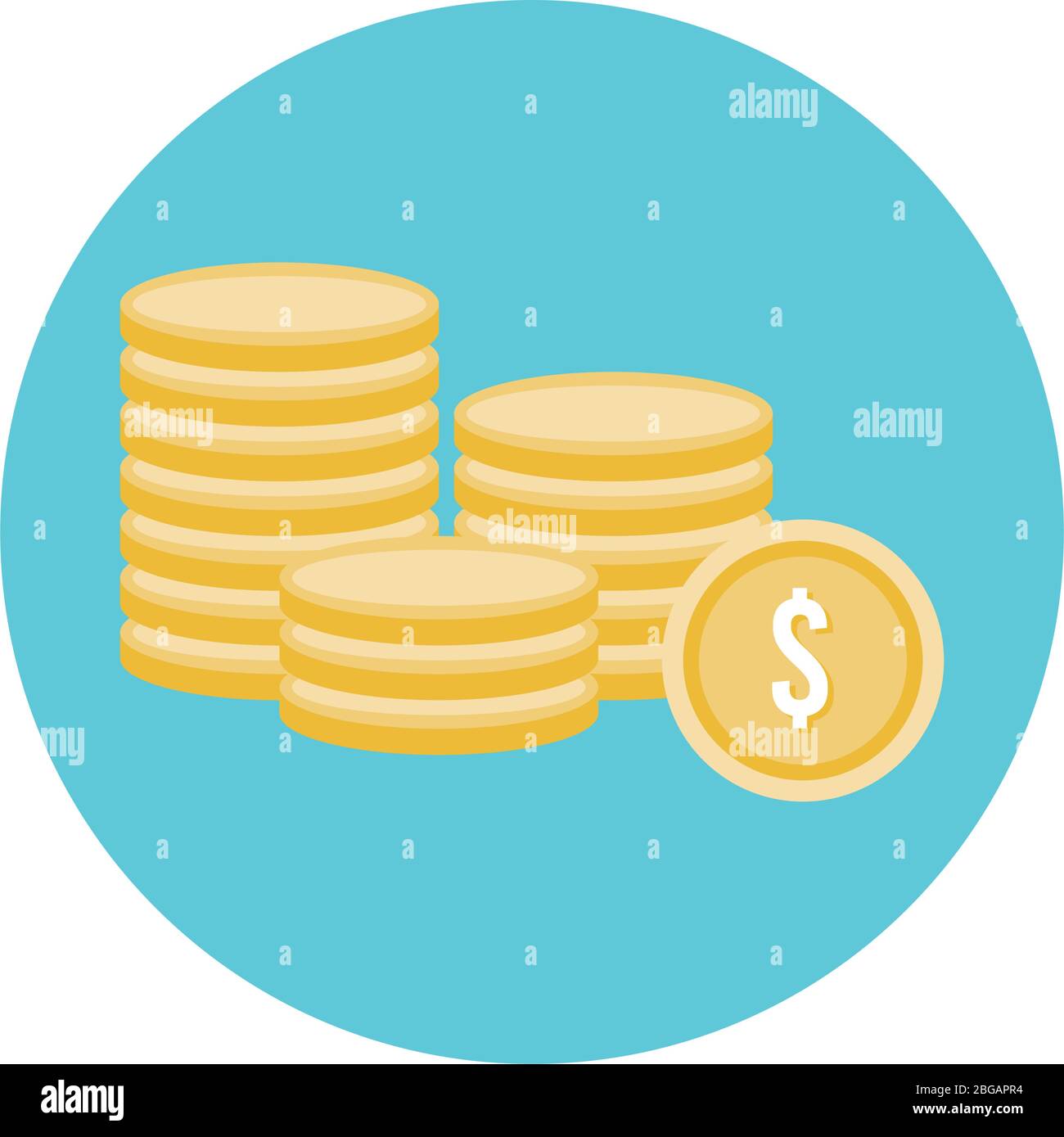 coins money dollars block style icon Stock Vector Image & Art - Alamy