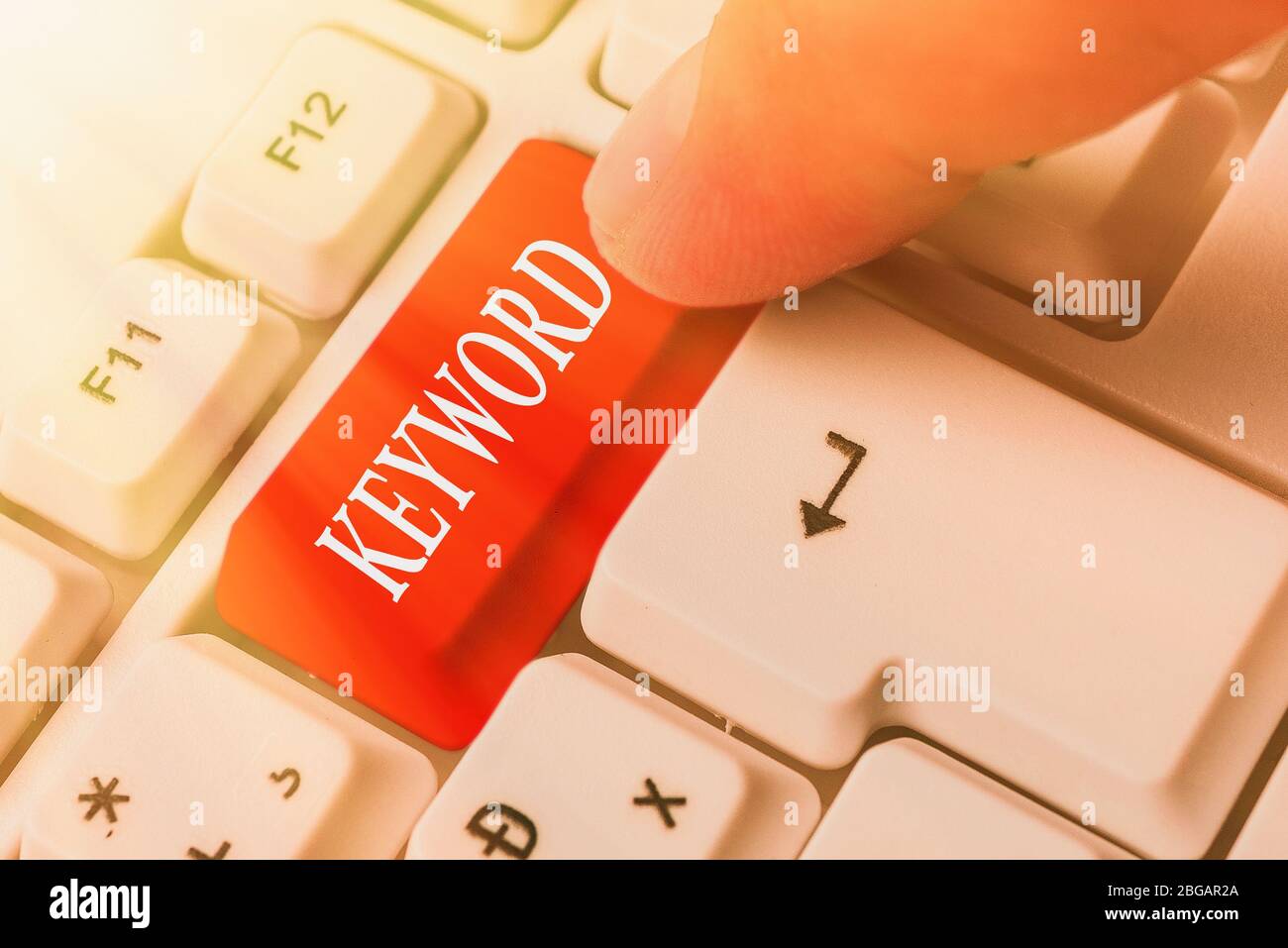 Word writing text Keyword. Business photo showcasing word which acts as ...
