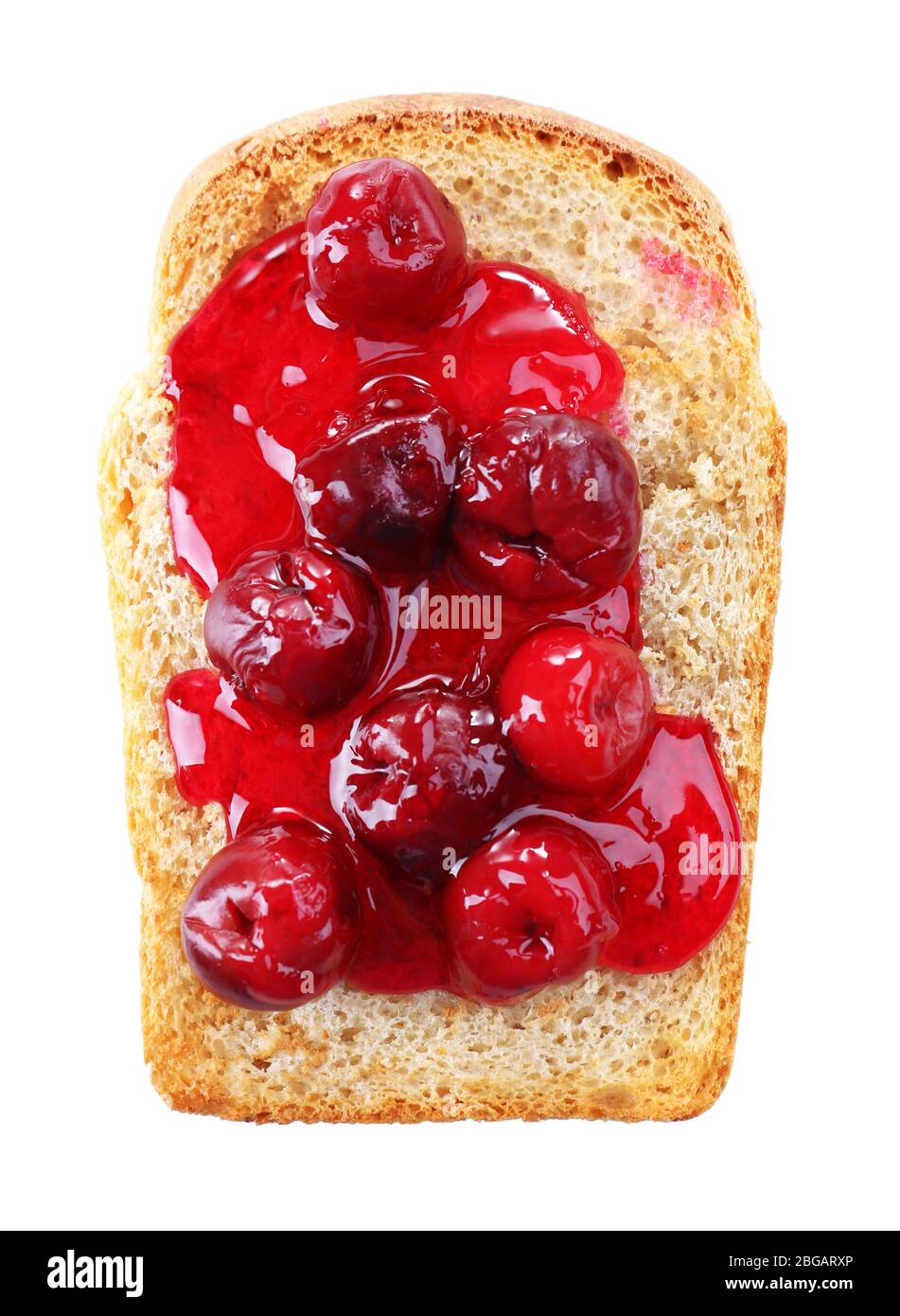 Delicious toast with jam isolated on white Stock Photo - Alamy